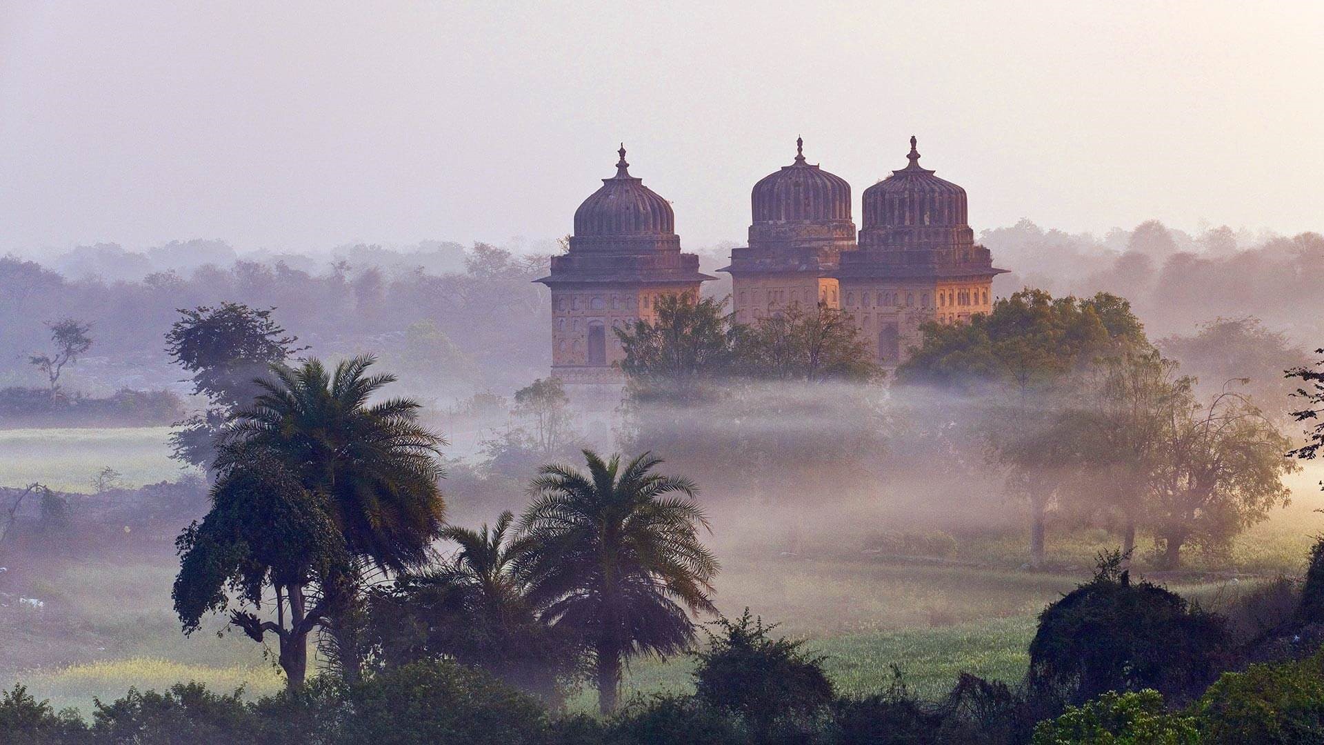 The Orchha palace on a misty morning by Microsoft | Wallpapers ...