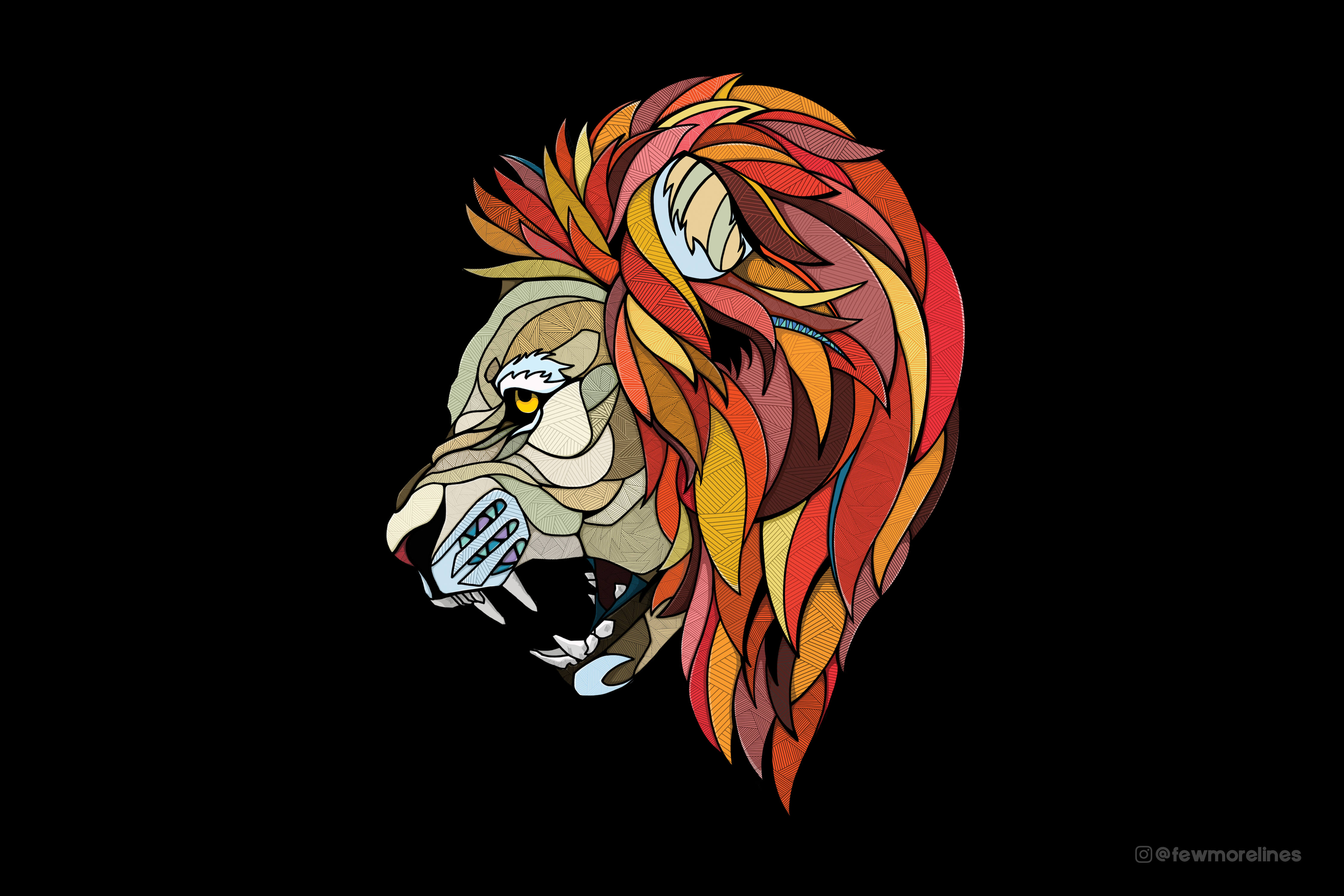 Lion Design Wallpaper